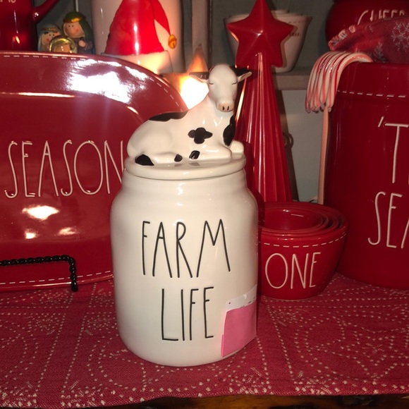 Rae Dunn | Kitchen | Rae Dunn Farm Life Baby Canister With Cow Topper ...